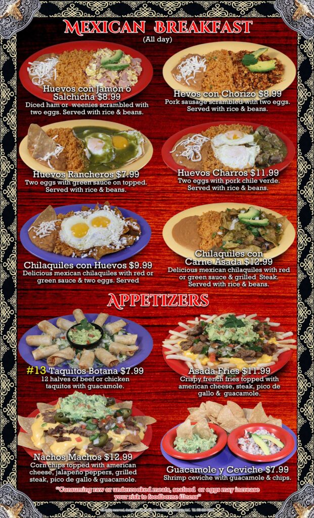 To Go Menu – El Torito Taqueria